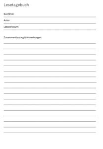 Lesetagebuch Vorlagen & Ideen | Vorlagen & Muster